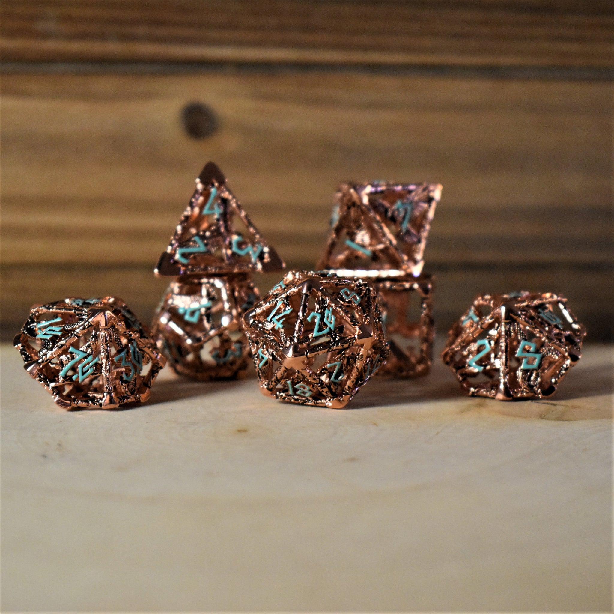 Legends of Valhalla - Copper and Blue Hollow Metal Dice Set – Silicon Power Store (US)