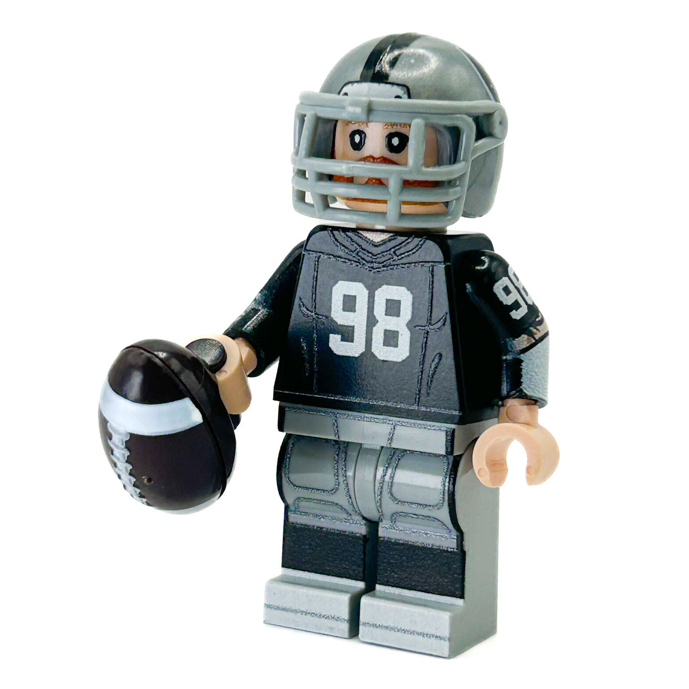 #98 DE Las Vegas Football Player Minifig made using LEGO parts - B3 Cu ...