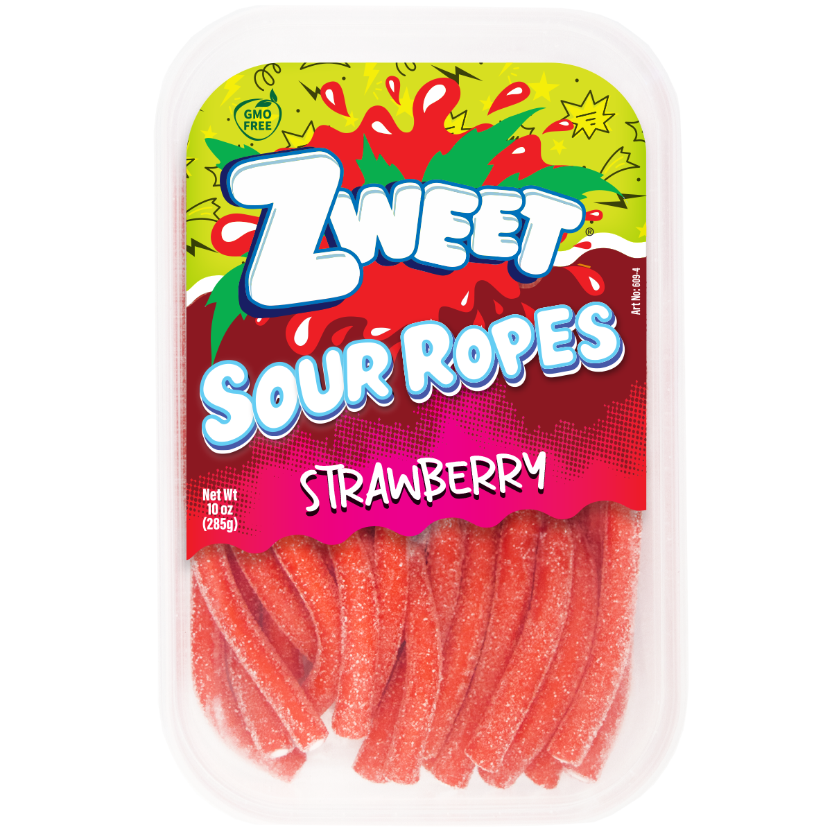 Sour Strawberry Ropes | Zweet | 10 oz