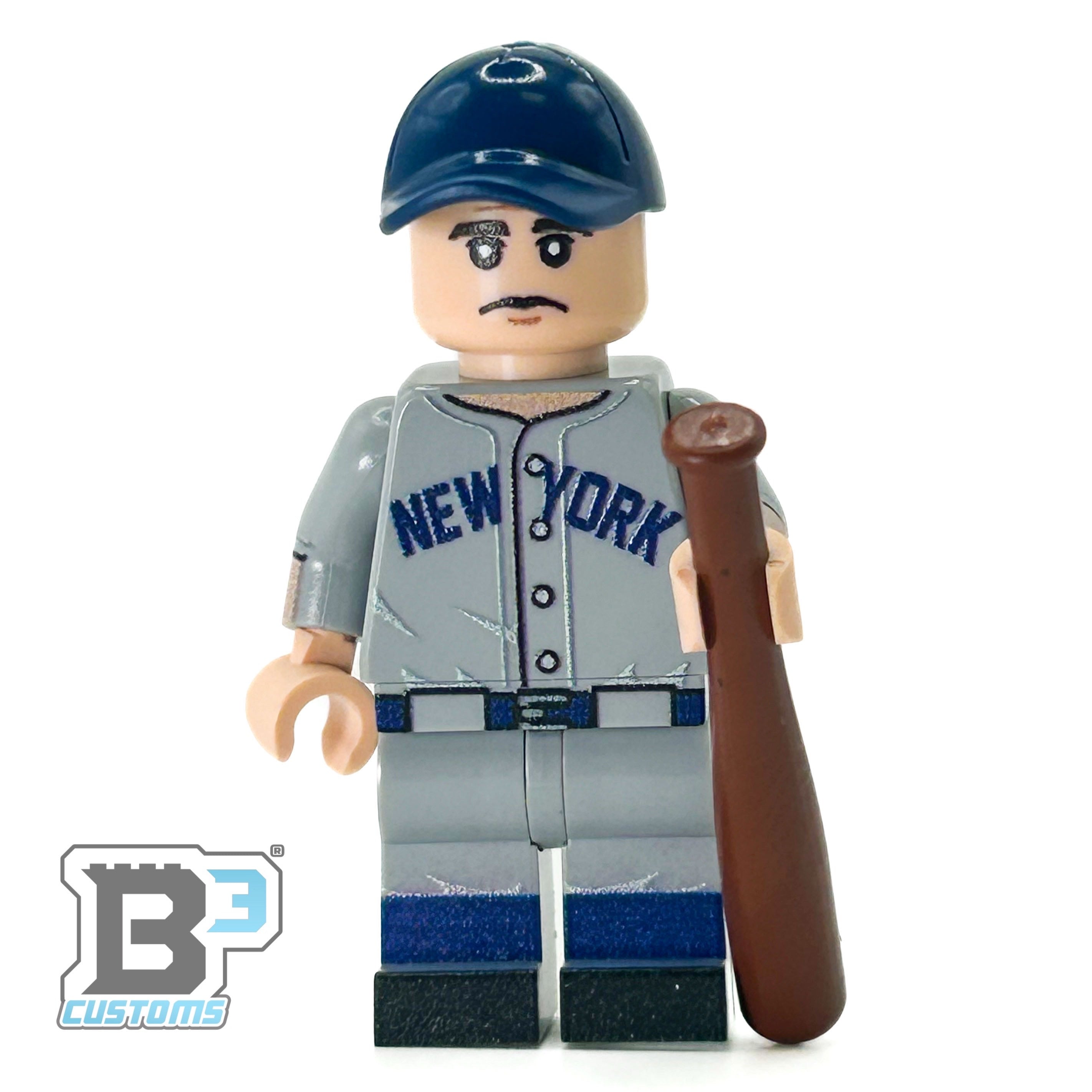 #3 Ruth NY Baseball Player Minifig made using LEGO parts - B3 Customs ...
