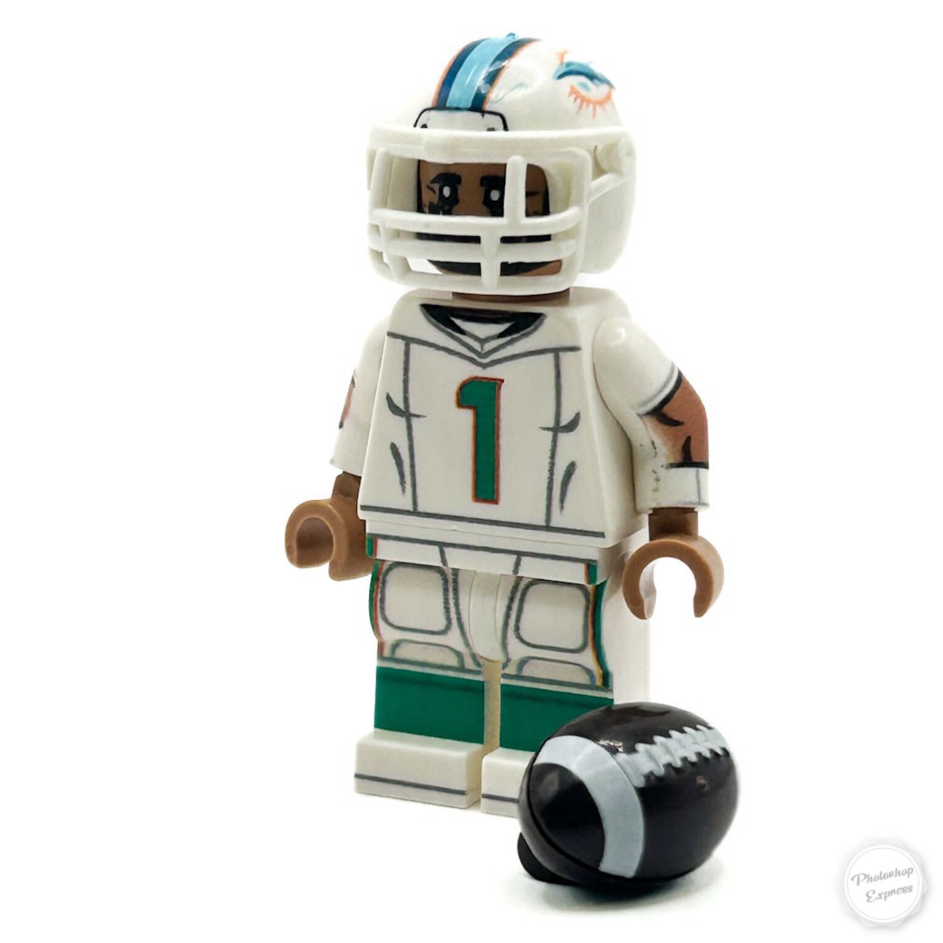 #1 QB Tua Dolphins Football Player Minifig made using LEGO parts - B3 ...