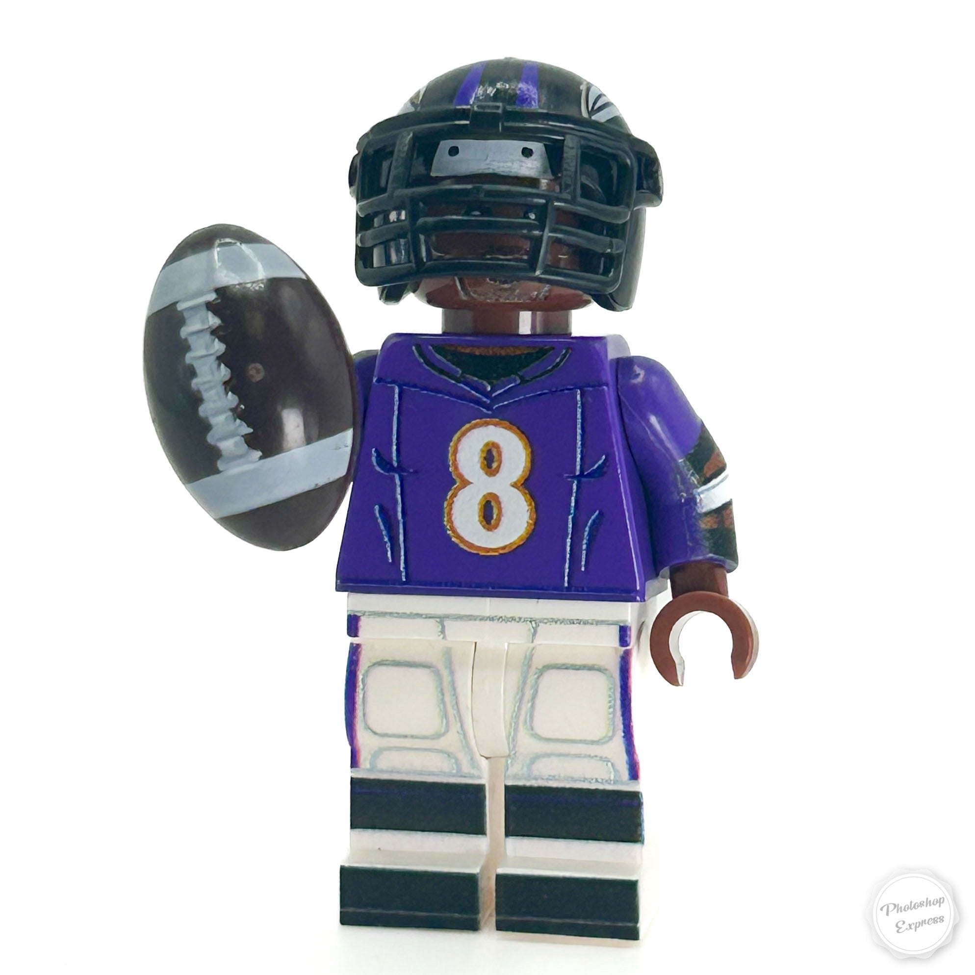 #8 QB Ravens Football Player Minifig made using LEGO parts - B3 Custom ...