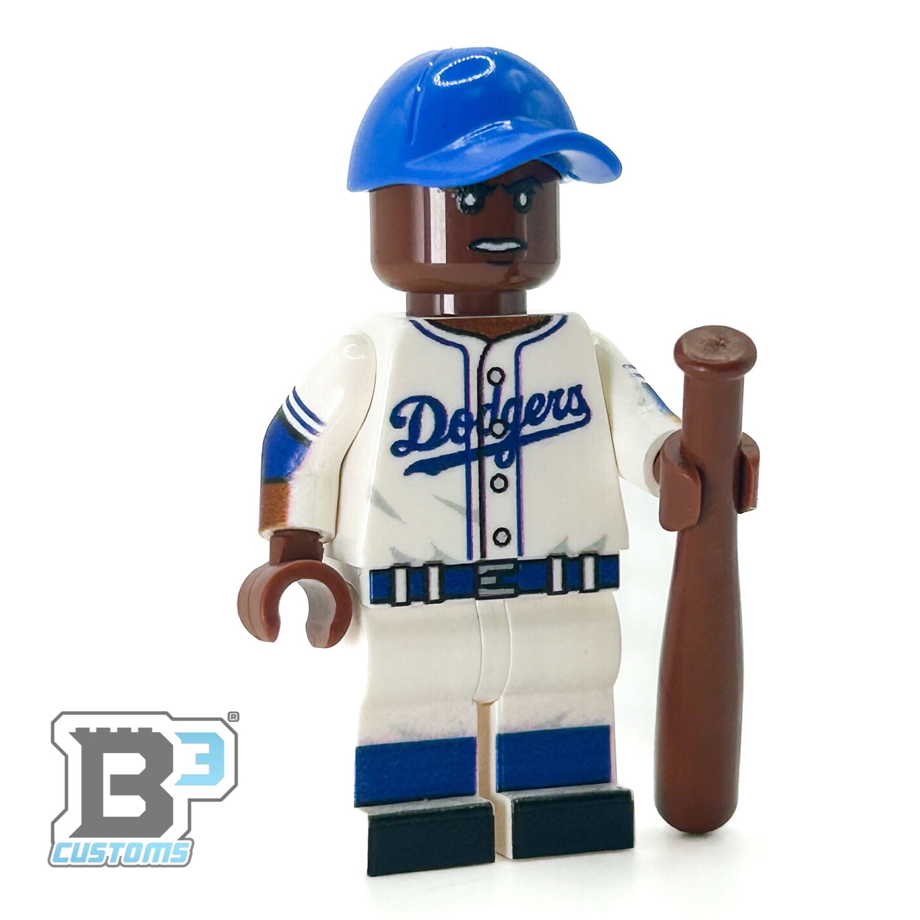 #42 Robinson Brookyln Baseball Player Minifig made using LEGO parts ...