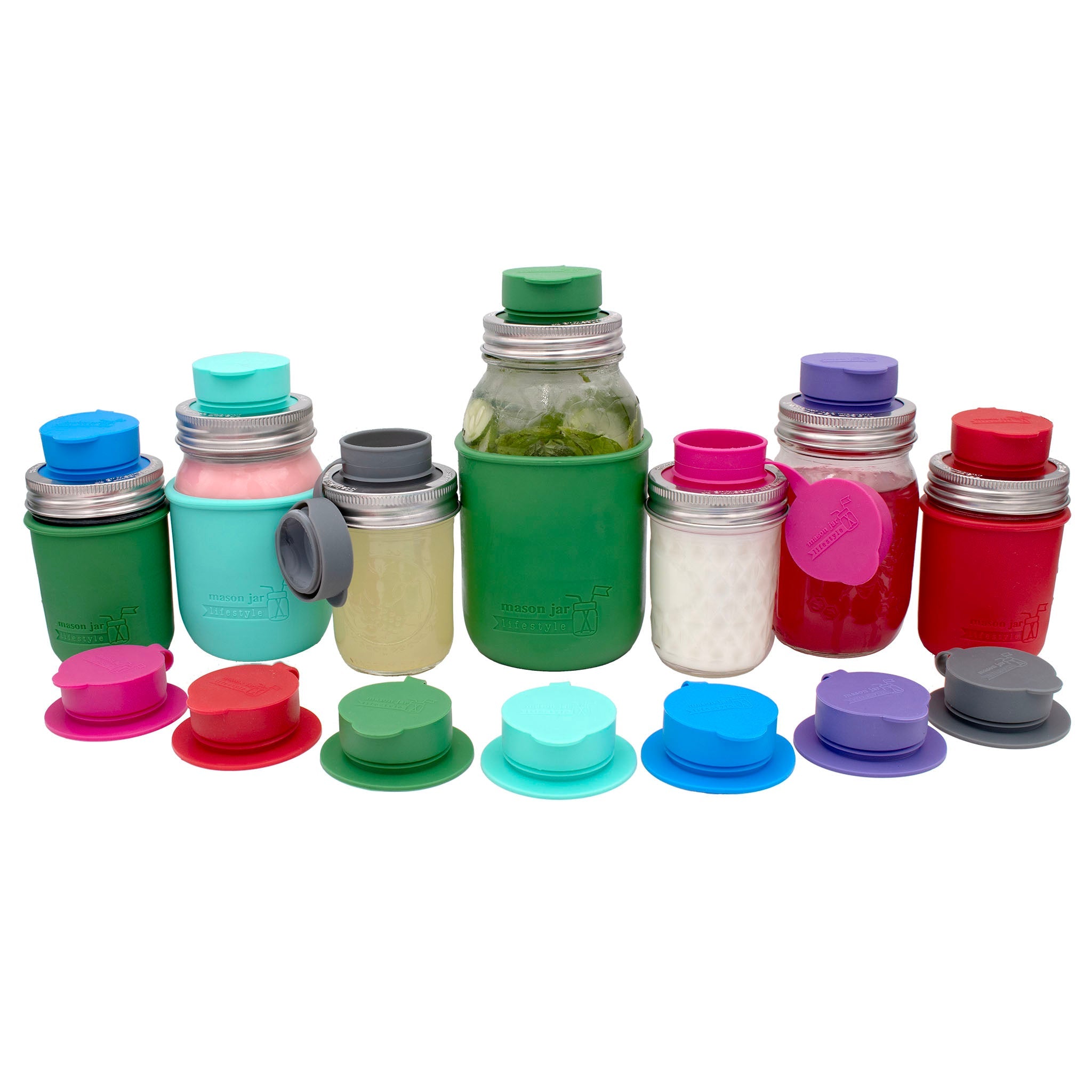 Silicone Chug Leak Resistant Lids for Regular Mouth Mason Jars ...