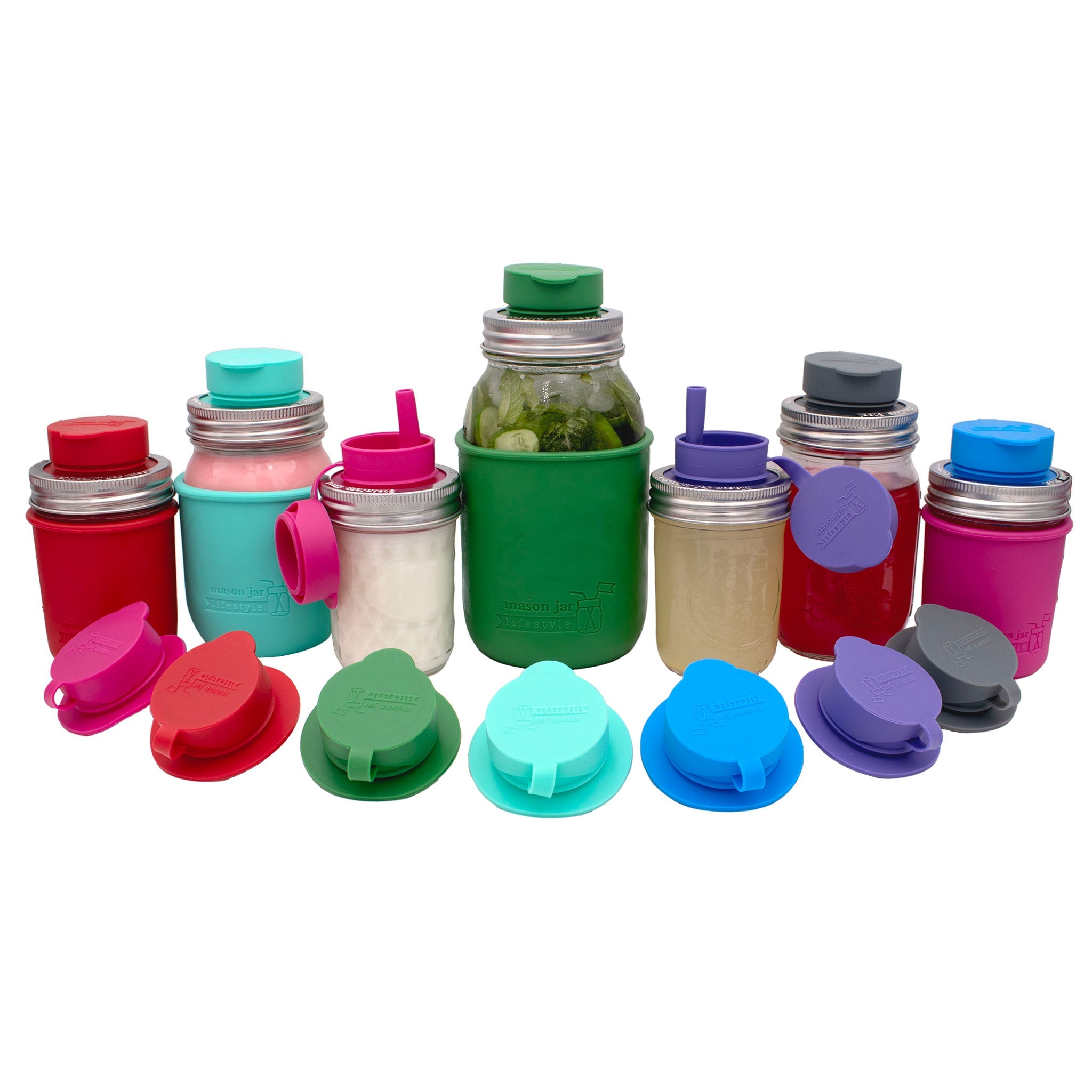 Pop-Up Sippy Straw Leak Resistant Lids for Regular Mouth Mason Jars ...