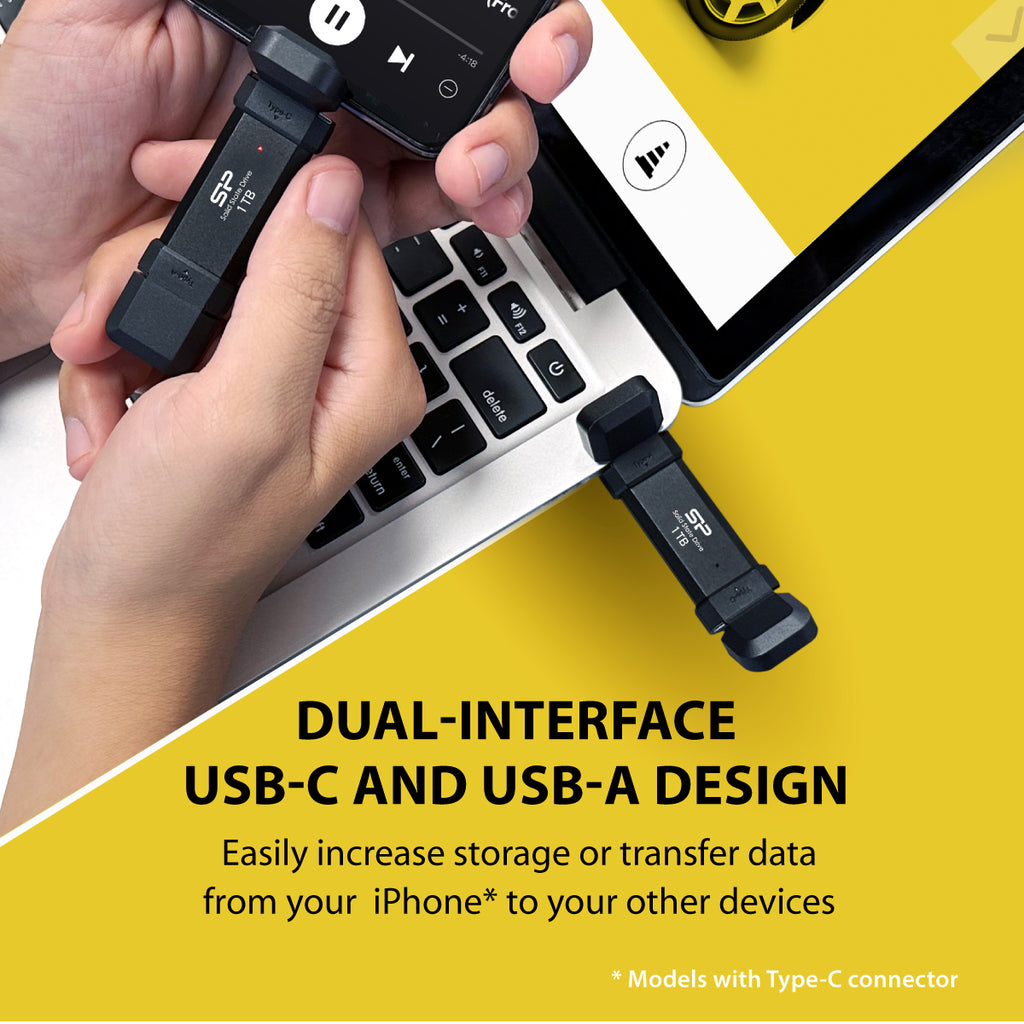 Silicon Power 250GB-2TB DS72 Dual USB-C/USB-A 3.2 Gen 2 Portable Exter ...