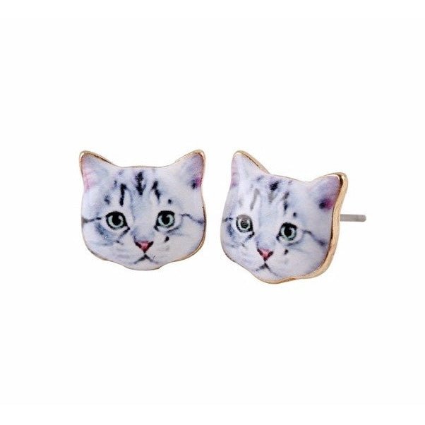 Plaintive Cat Face Stud Earrings – Silicon Power Store (US)