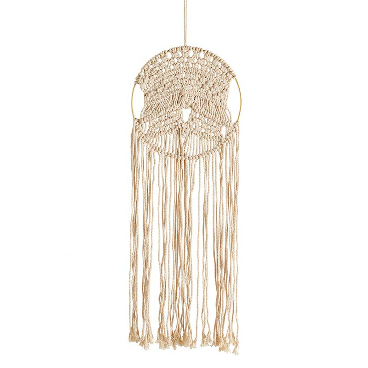 Round Hoop Macrame Bohemian Decor | Decorative Macrame Wall Hanging