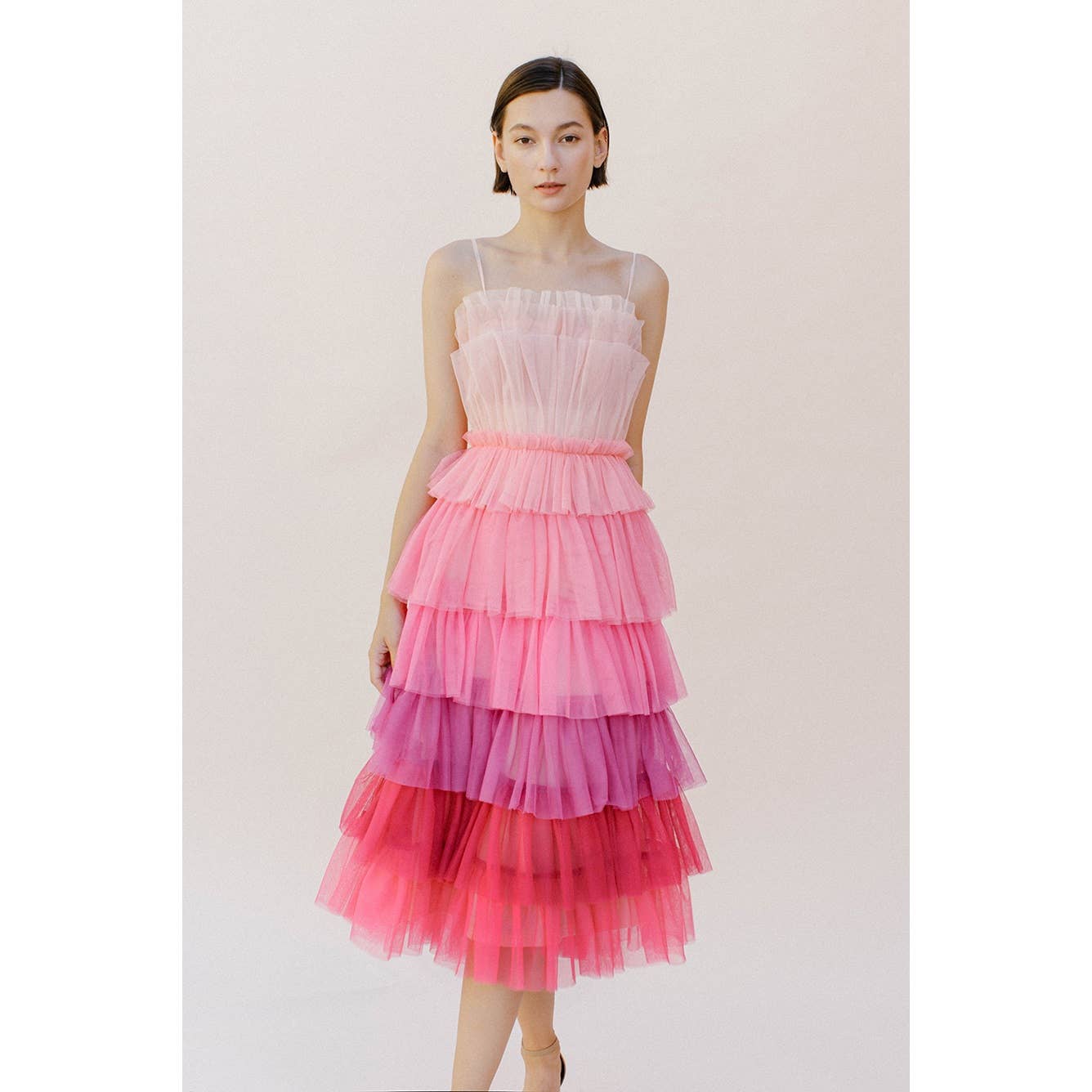 Storia Pink Ombre Tulle Midi Dress [Sizes SM-M remaining] – Silicon ...