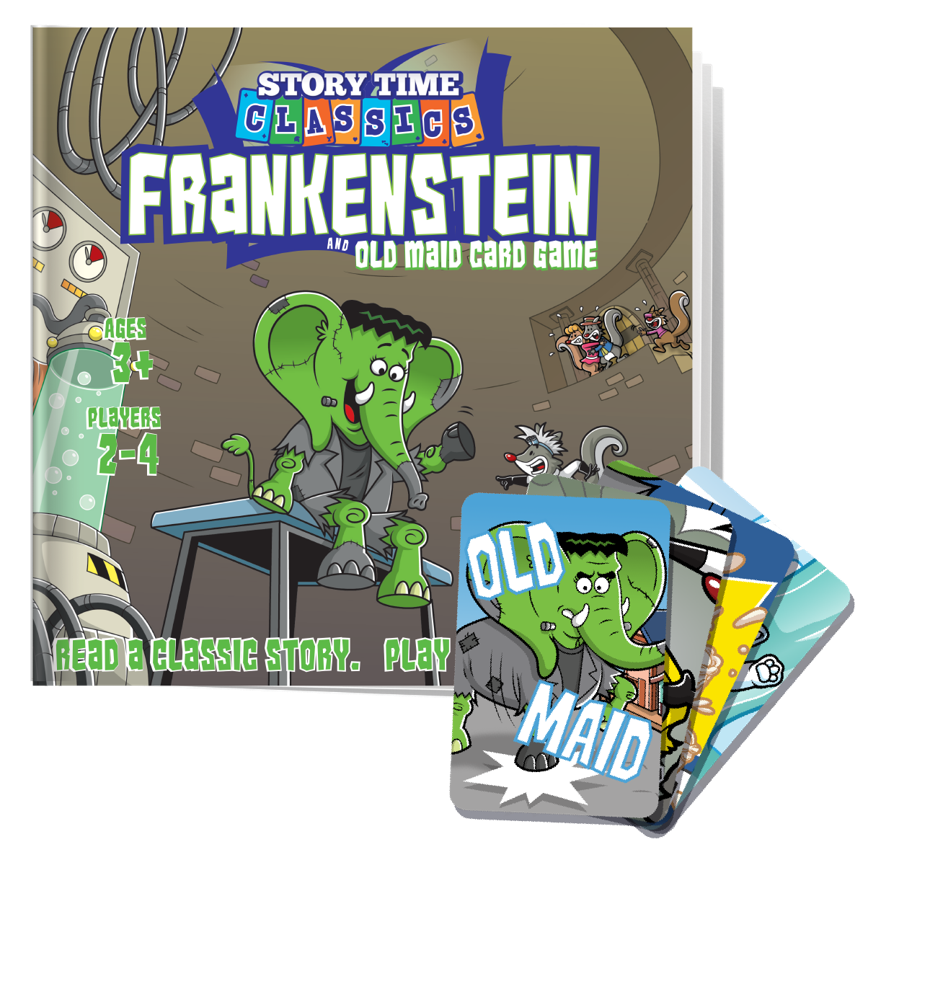 Story Time Classics: Frankenstein and Old Maid Card Game 2-in-1 Playse ...