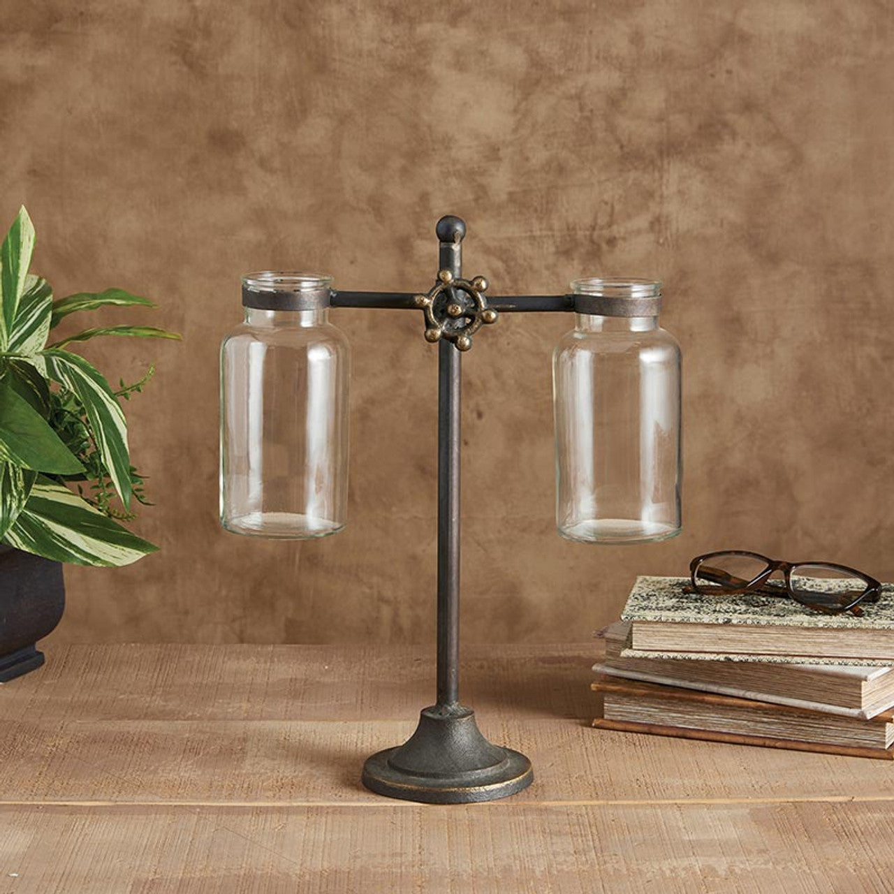 Vintage Glass Balance Scale | Unique Iron Home Decor