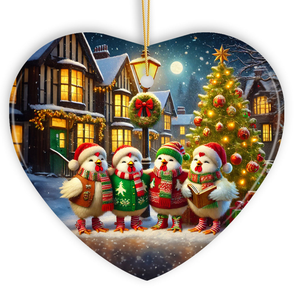 Delightful Victorian Chicken Carolers Ornament, Cozy Christmas Tree De ...