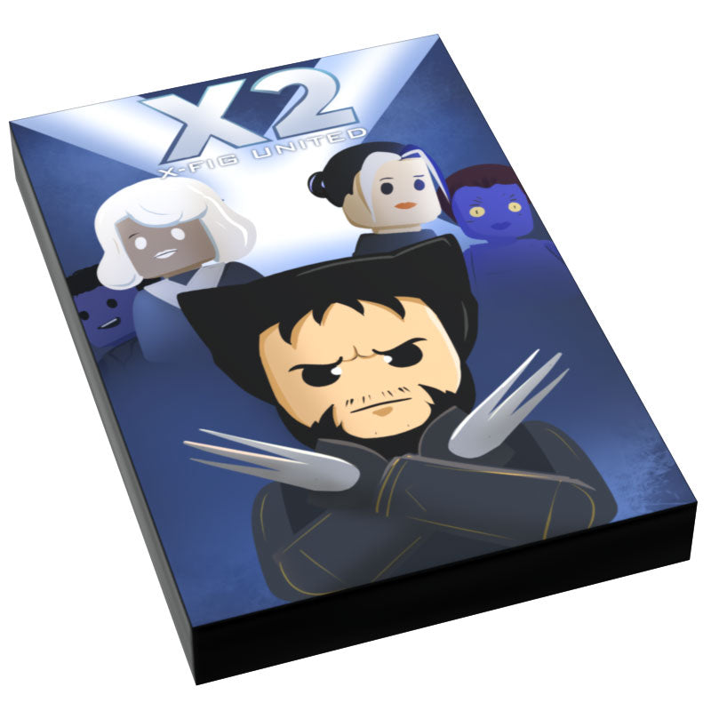 X2: X-Fig United Movie Cover (2x3 Tile) made using LEGO parts - B3 Cus