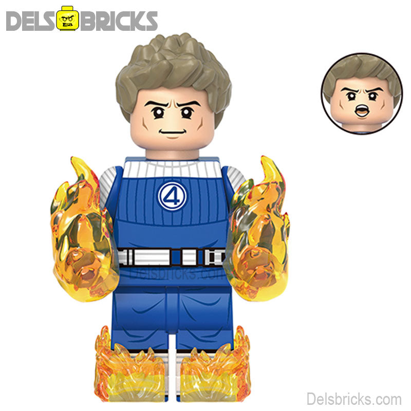 Fantastic Four Johnny Storm Human Torch Lego Minifigures Custom Toys 1 ...