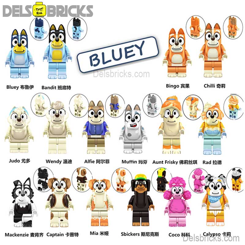 Bluey Set of 16 Lego Minifigures Custom Toys – Silicon Power Store (US)