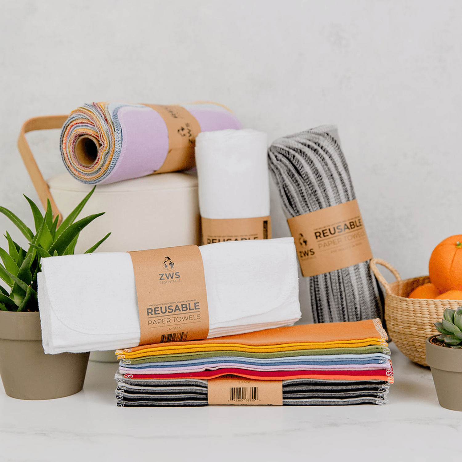 Reusable Paper Towels - 100% Organic Cotton, 12 or 24 Pack – Silicon ...