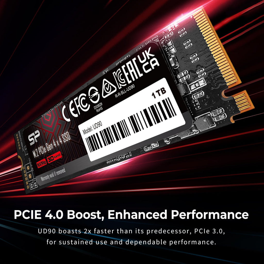 Silicon Power UD90 250GB-4TB PCIe Nvme Gen4x4 M.2 2280 Internal Solid